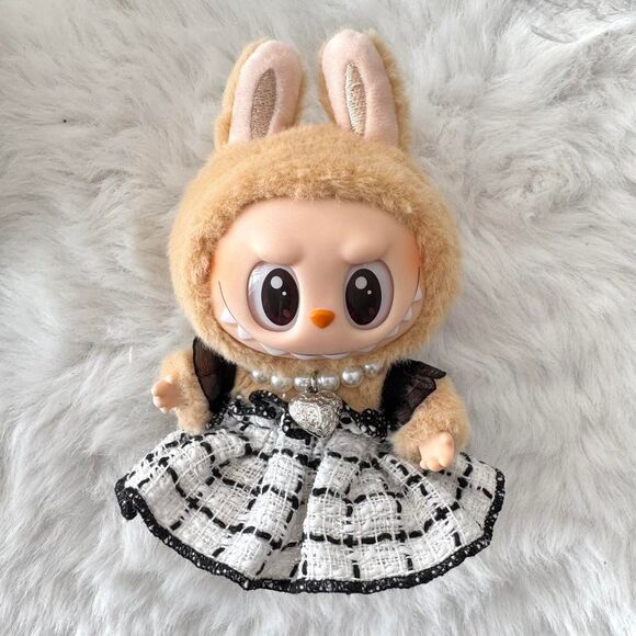 Toys | Labubu Outfit Tweed Dress And Necklace Set In White 2 In 1 ...